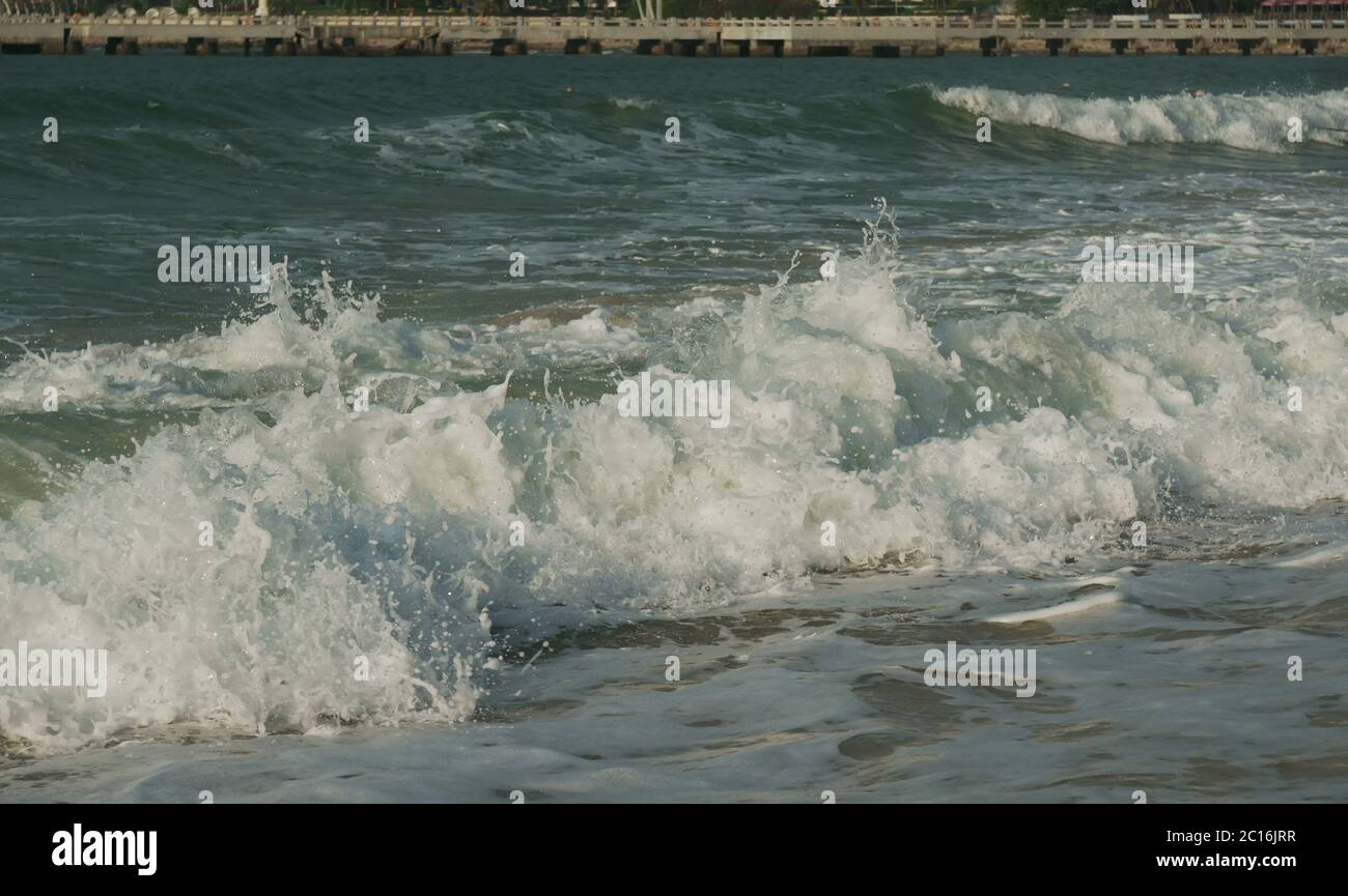 Beautiful waves of South China Sea on Dadonghai beach Stock Photo - Alamy