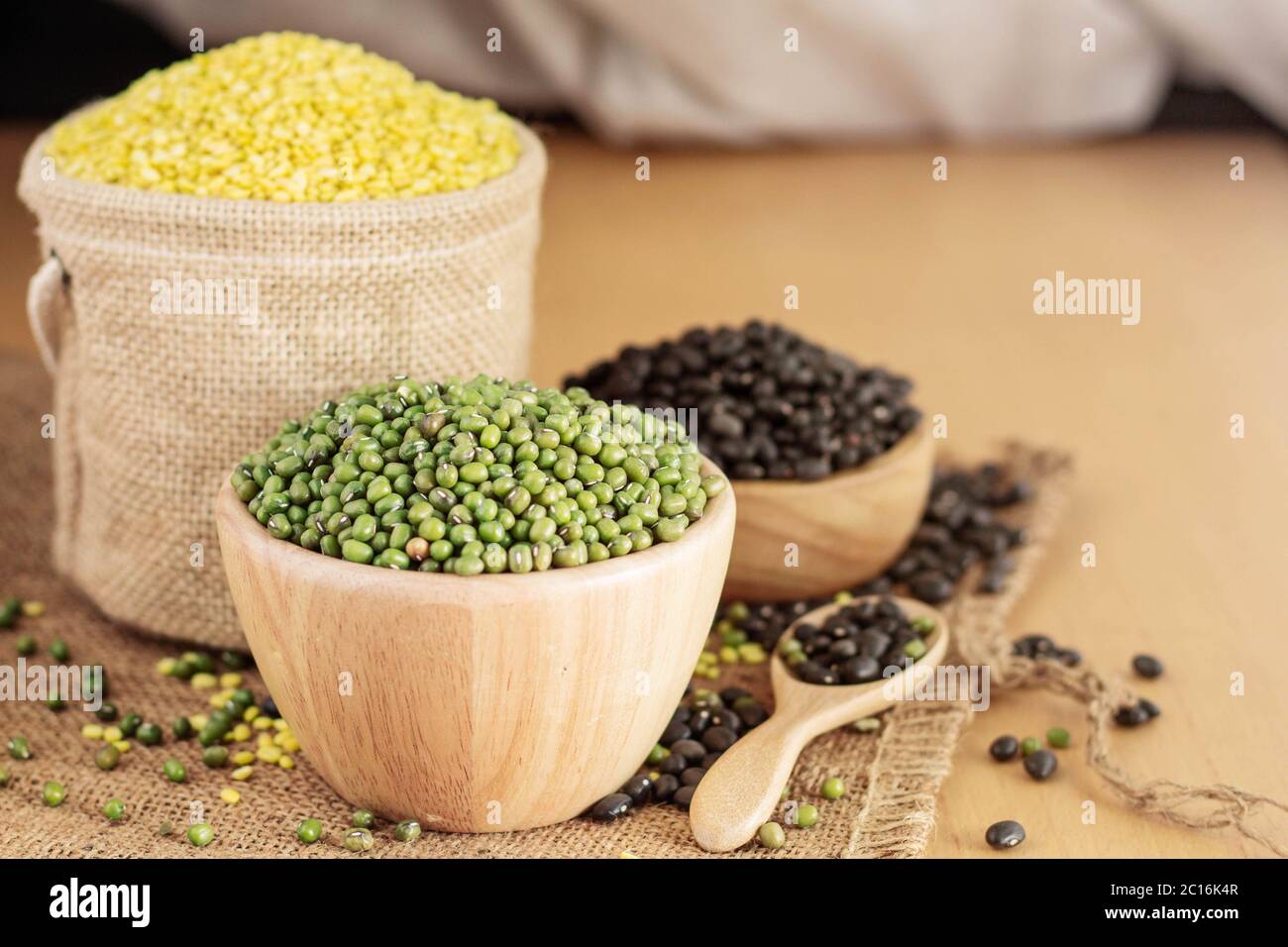 Green beans on table Stock Photo - Alamy
