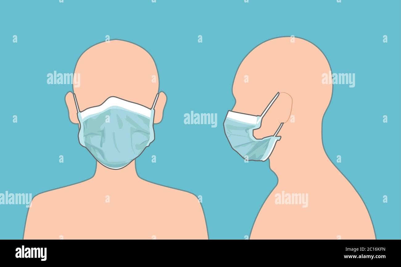 Hand drawn vector illustration of front and profile view of anonymous ...