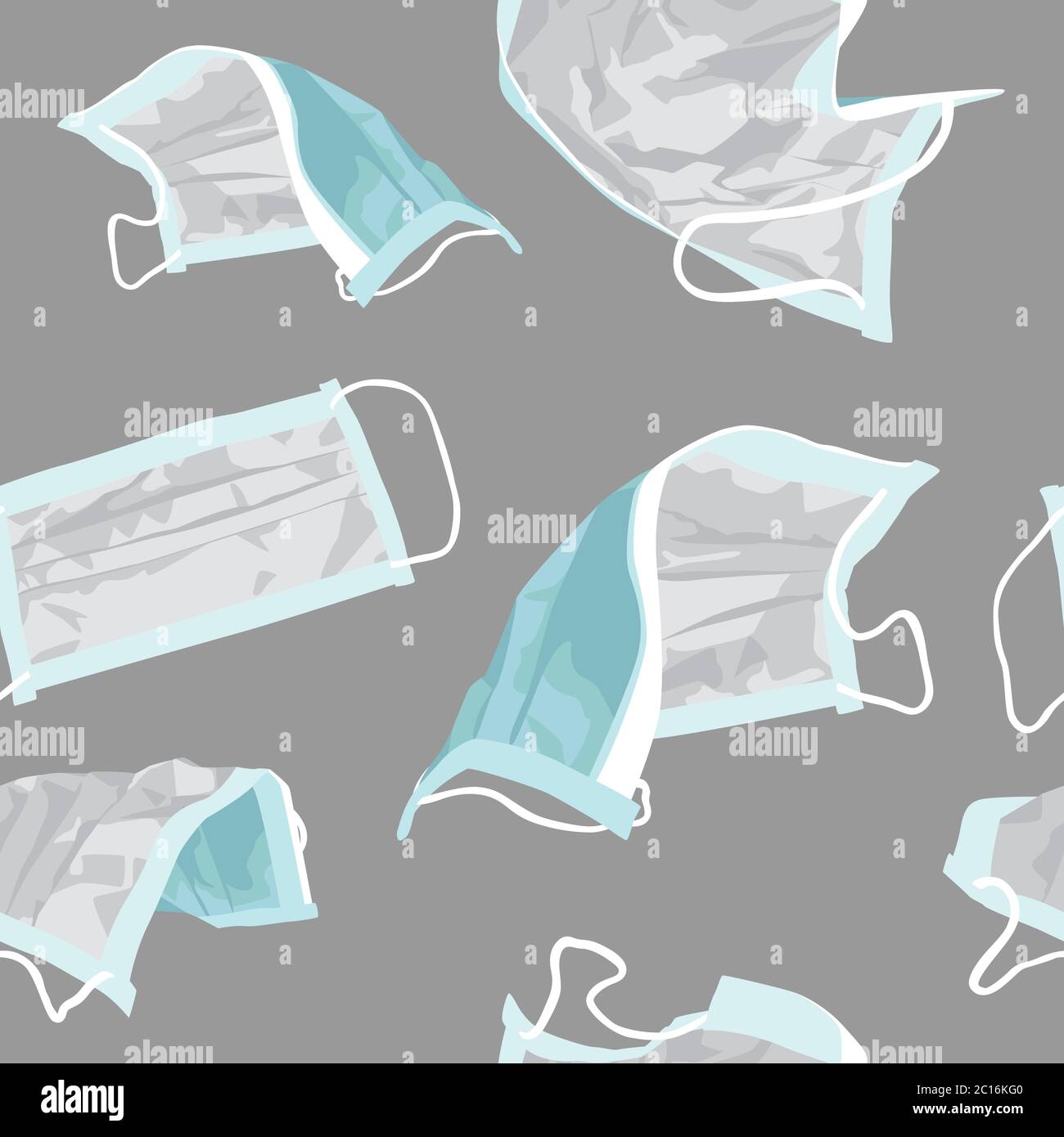 Seamless pattern of hand drawn vector illustration of a surgical face ...