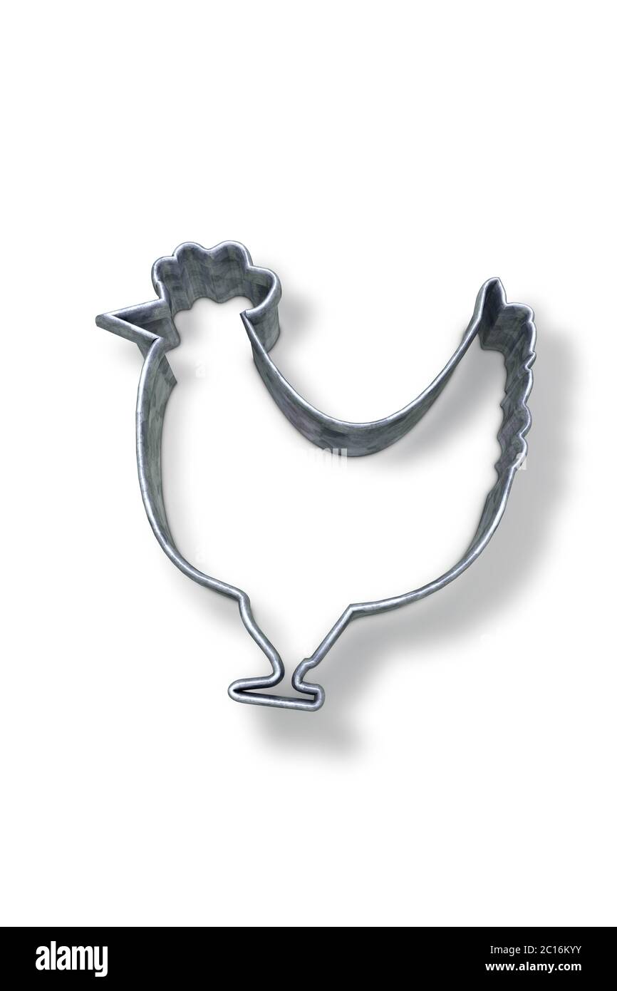 Chicken shaped pastry cutter on white surface Stock Photo - Alamy