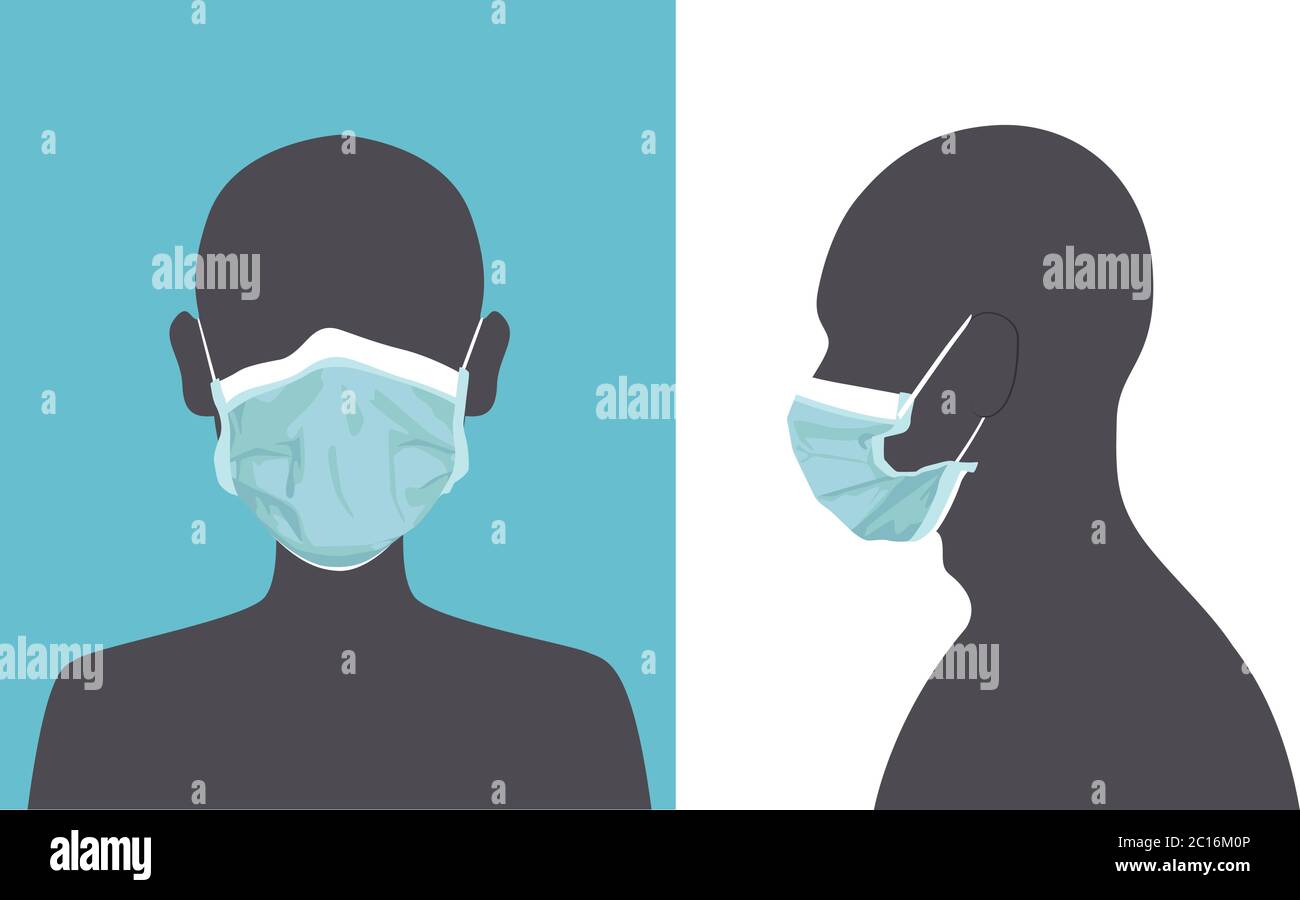 Hand drawn vector illustration of front and profile view of anonymous ...