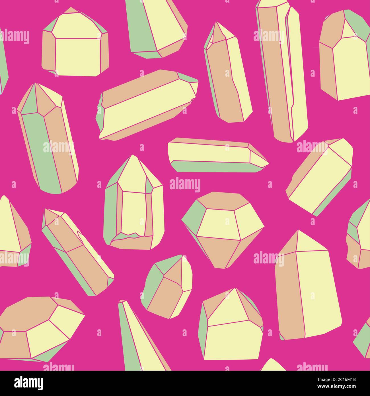 Seamless vector pattern of hand drawn illustrations of pink geometric ...