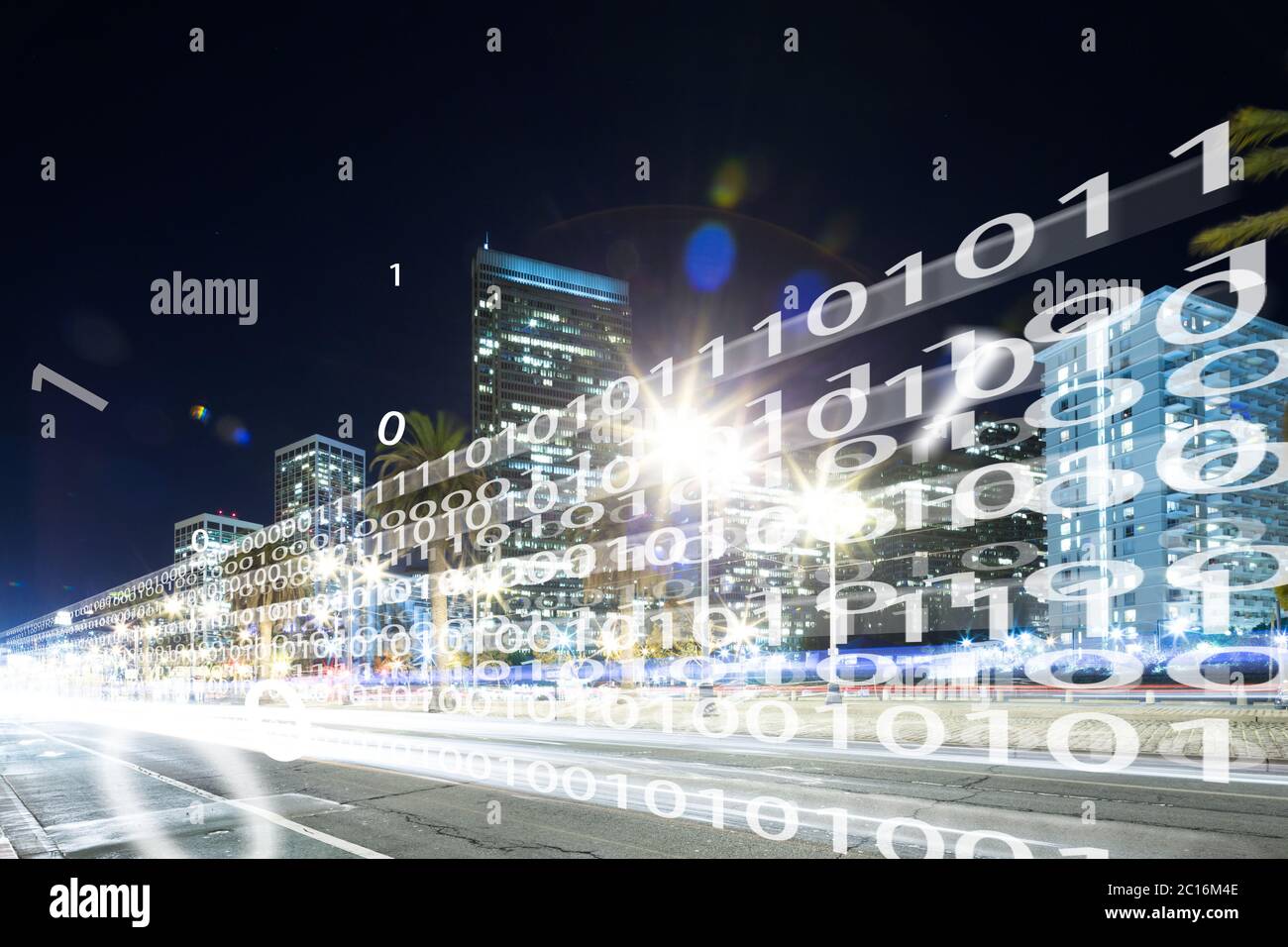 intelligence traffic on road at night Stock Photo - Alamy