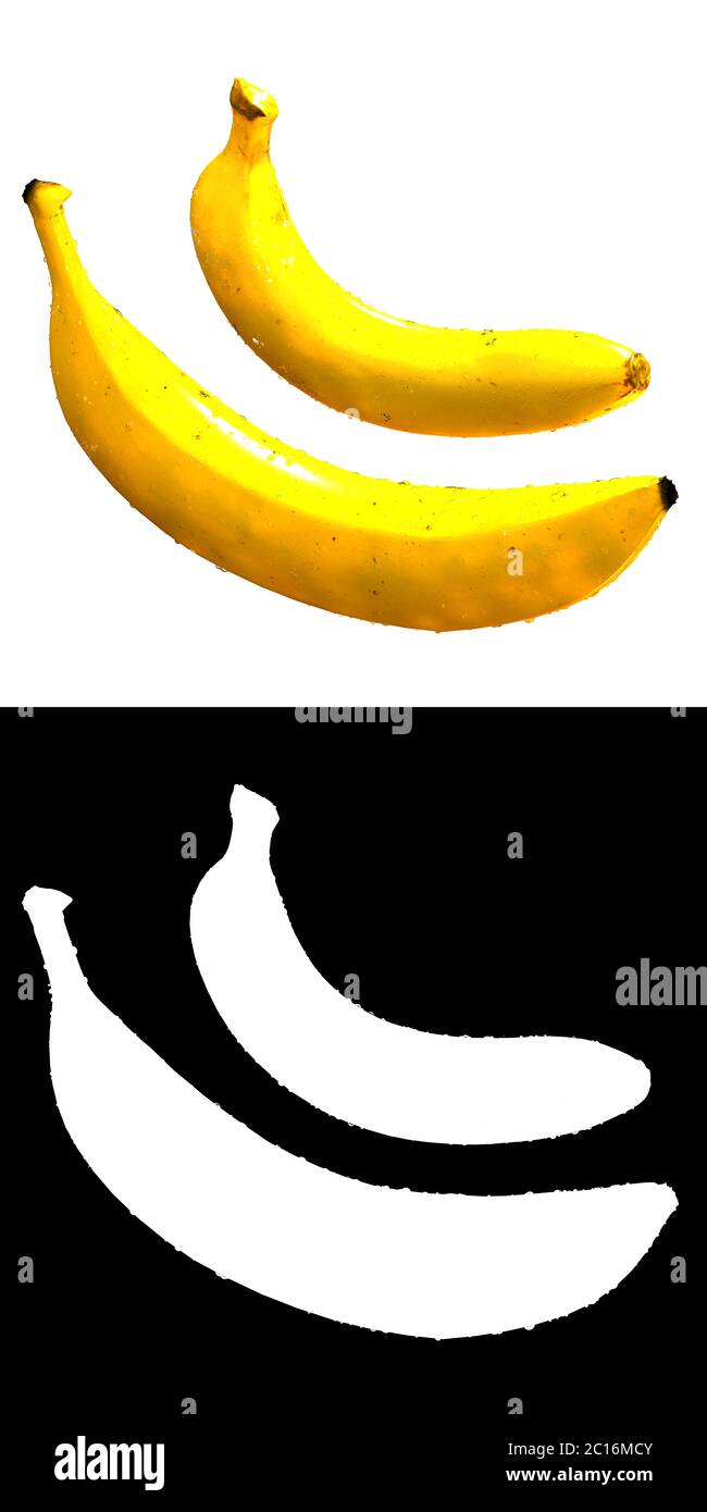 Banana fruits with matching alpha channel - 3d illustration Stock Photo ...