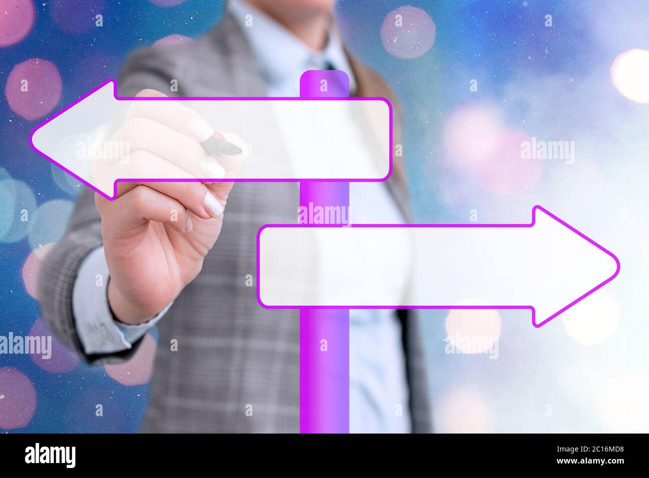 Competitiveness Symbol In Diverging Opposite Views Business Choice ...