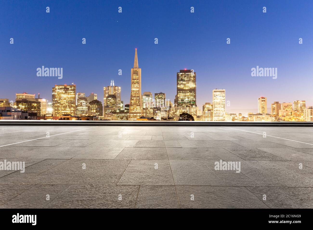 empty floor with modern buildings in modern city Stock Photo - Alamy