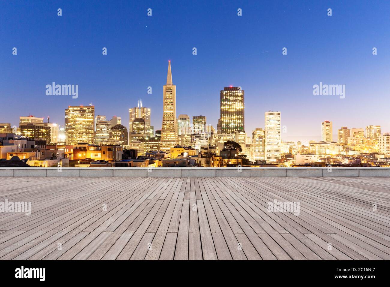 empty floor with modern buildings in modern city Stock Photo - Alamy