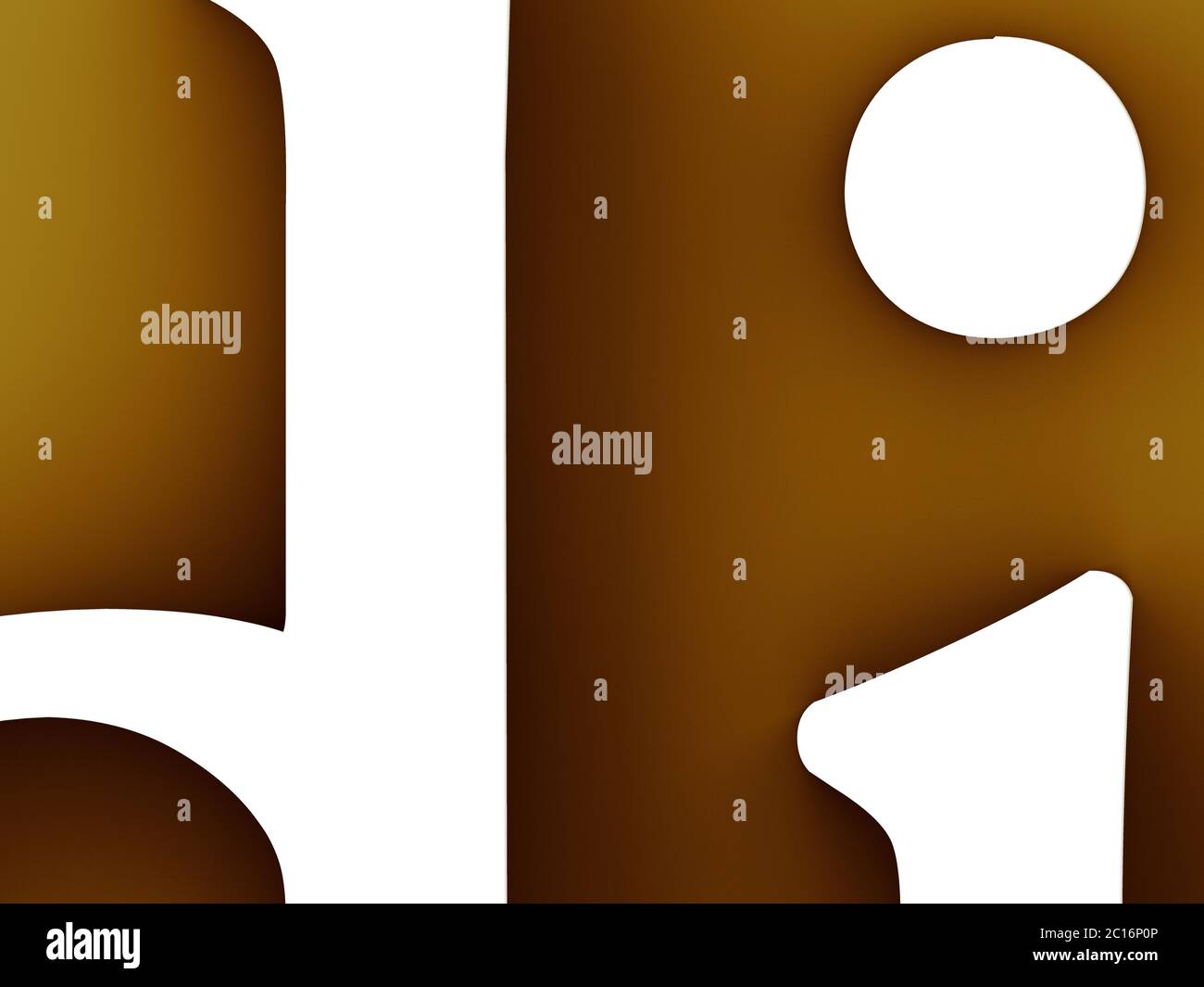 3d illustration of cut letters with the focus on the spaces between the ...