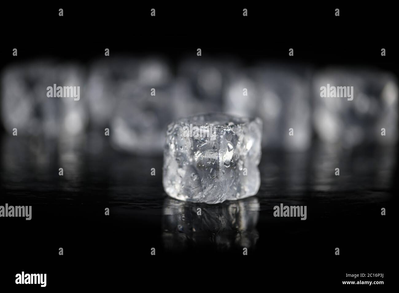 Ice Cube Water Black Background