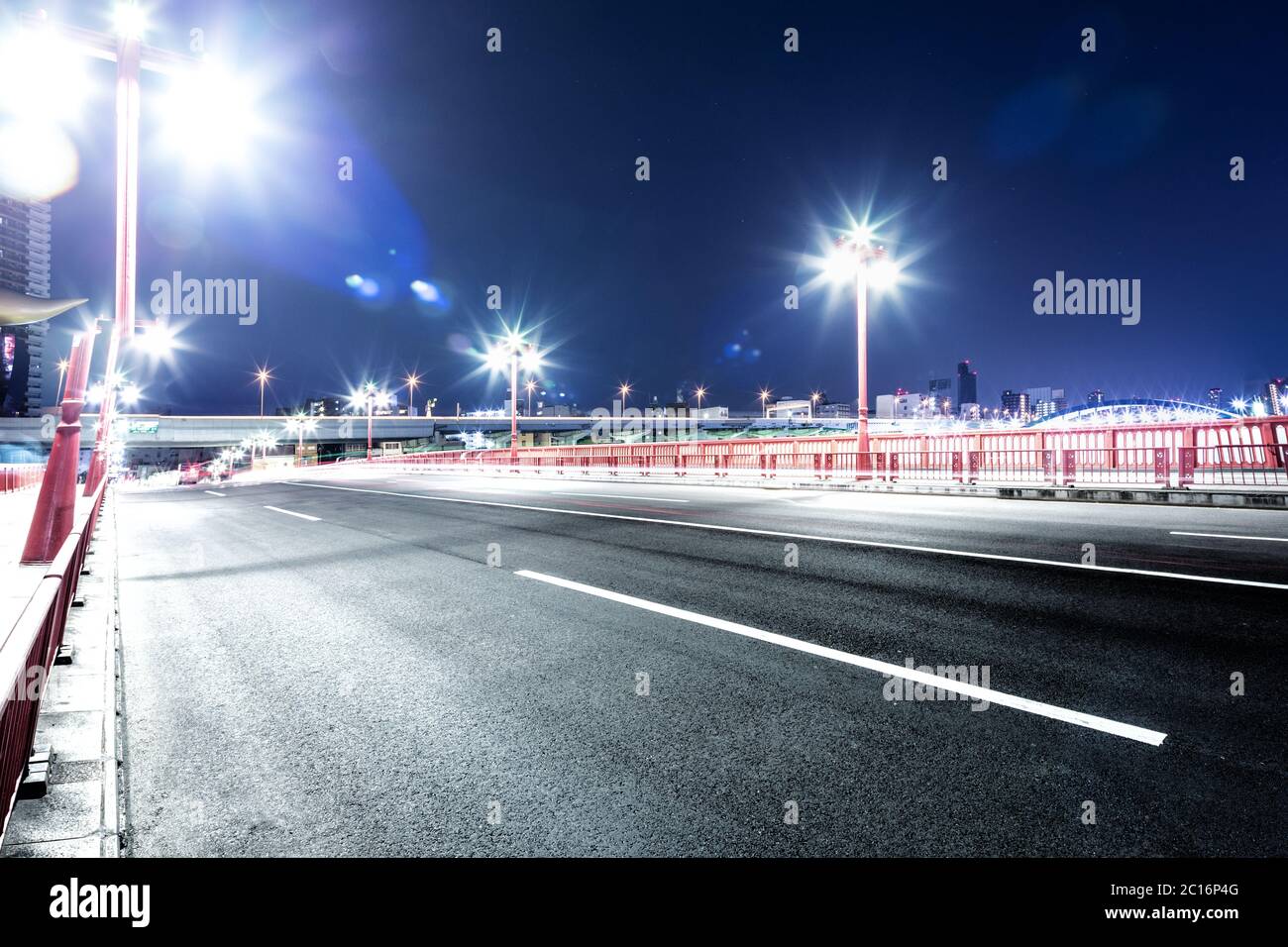 empty road with cityscape of tokyo at night Stock Photo - Alamy