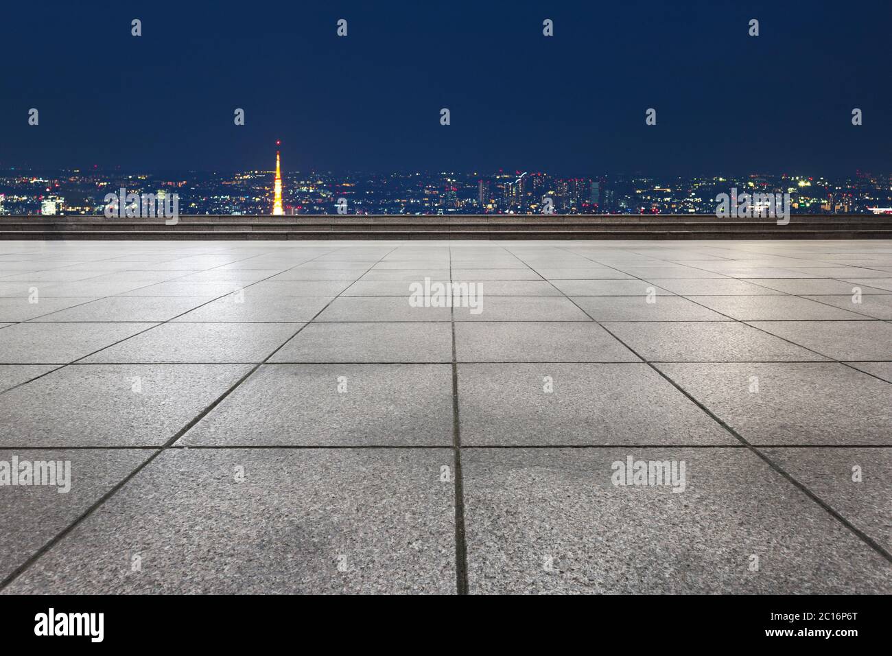 empty floor with cityscape of tokyo at night Stock Photo - Alamy