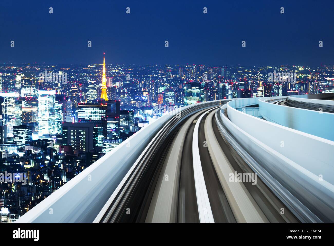 empty road with cityscape of tokyo at night Stock Photo - Alamy