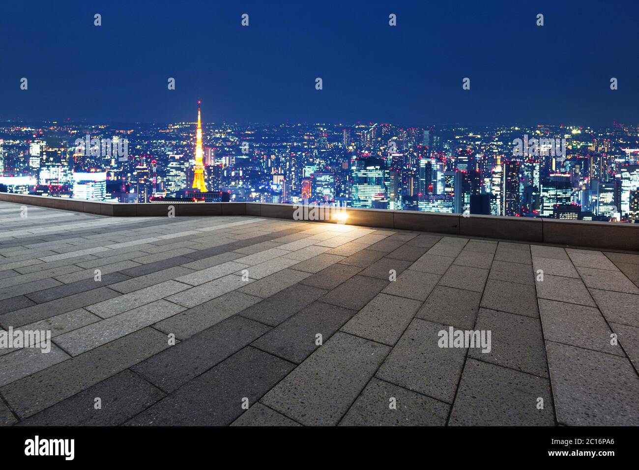 empty floor with cityscape of tokyo at night Stock Photo - Alamy