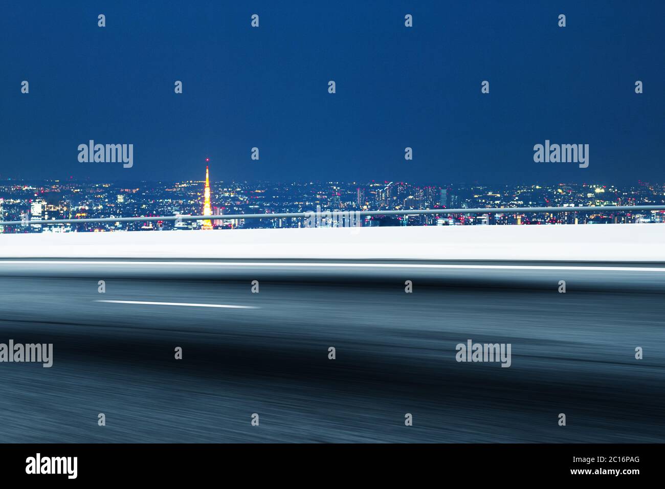 empty road with cityscape of tokyo at night Stock Photo - Alamy