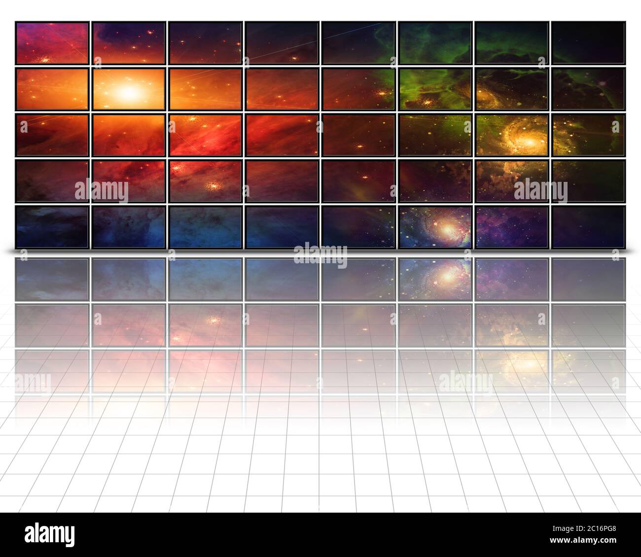 Galaxies and stars on screens. 3D rendering Stock Photo - Alamy
