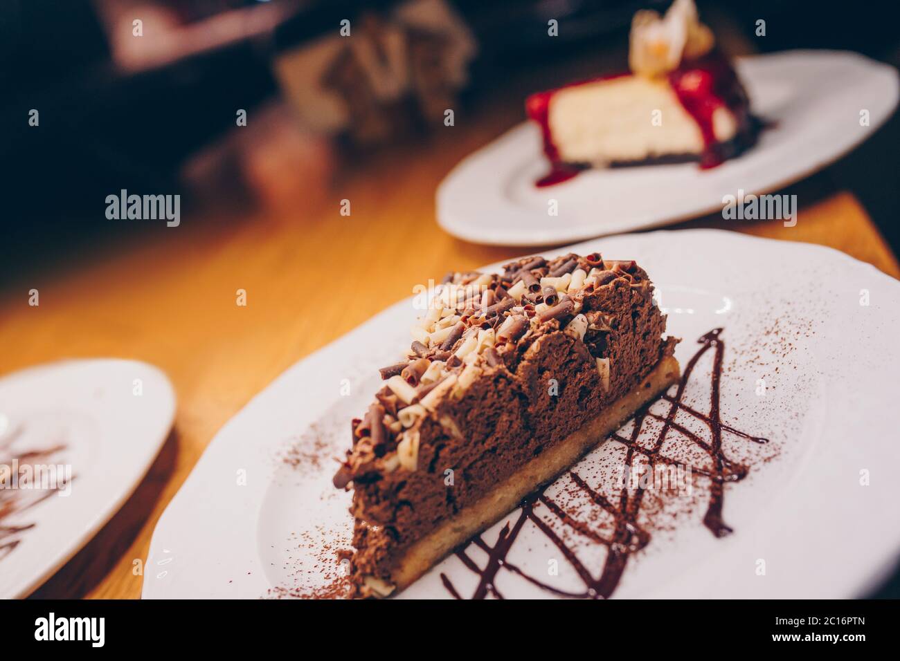 Eat sweet dessert cuisine food in cafe menu.Pastry products close up ...