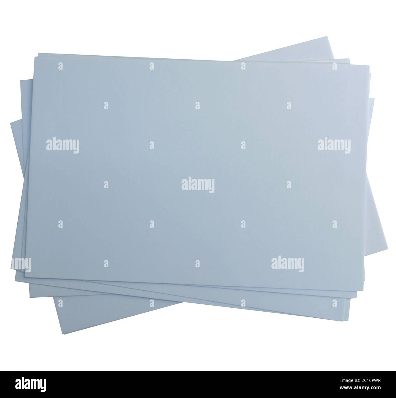 A stack of gray sheets of paper on a white background .Texture or ...