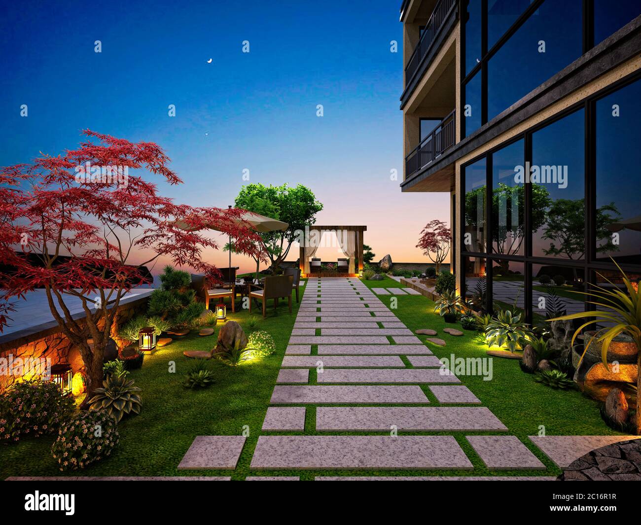 3d render of house exterior view Stock Photo - Alamy