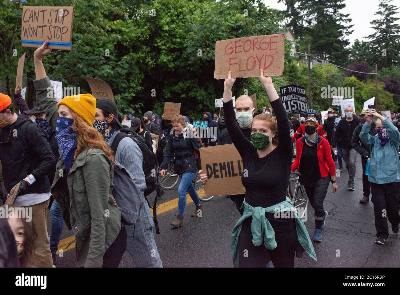 Portland Oregon march for George Floyd Stock Photo - Alamy