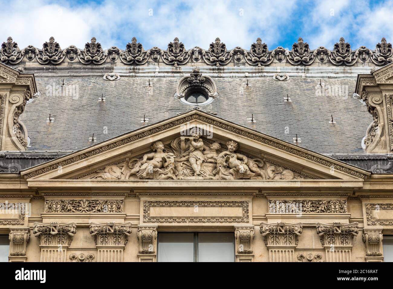 Architectural exteriors details of the Louvre museum Stock Photo - Alamy