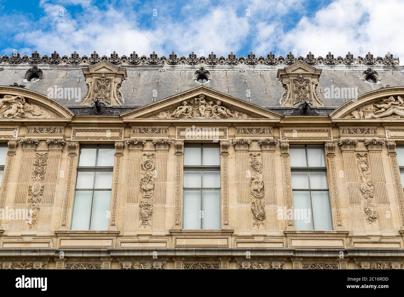 Architectural exteriors details of the Louvre museum Stock Photo - Alamy