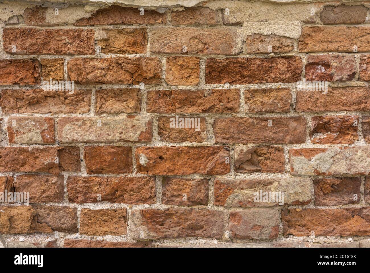 Distressed Wall With Broken Bricks Texture Stock Photo - Alamy