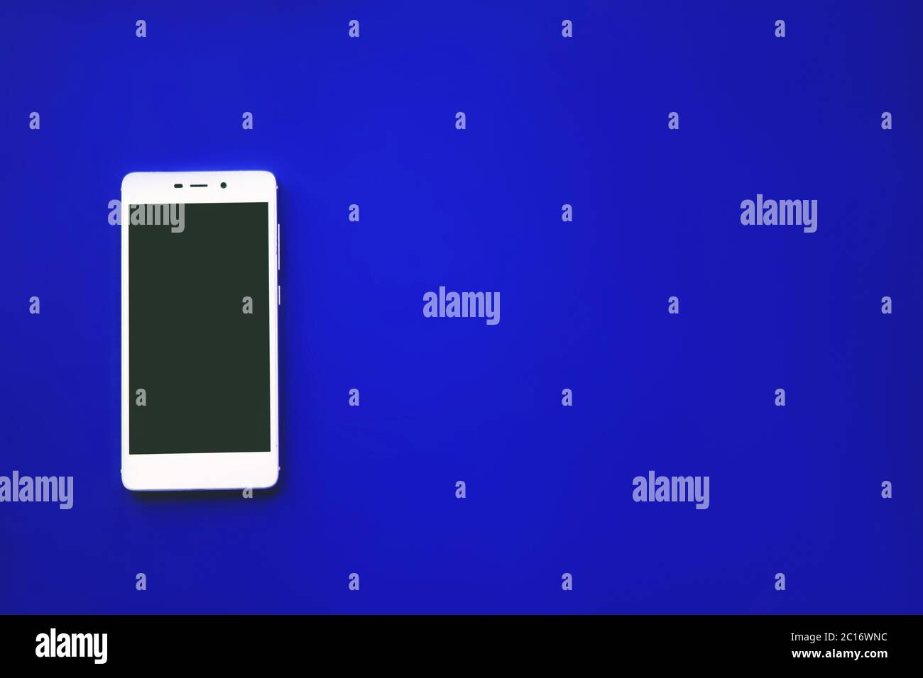 Modern Touch Screen Phone on blue background, for the design or cell ...