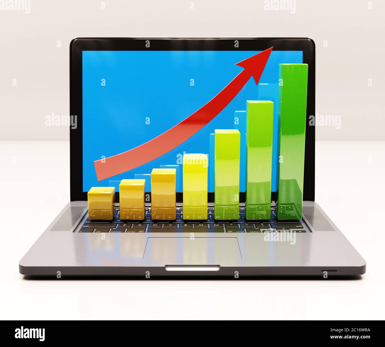 Growth Chart on Laptop Computer Stock Photo - Alamy