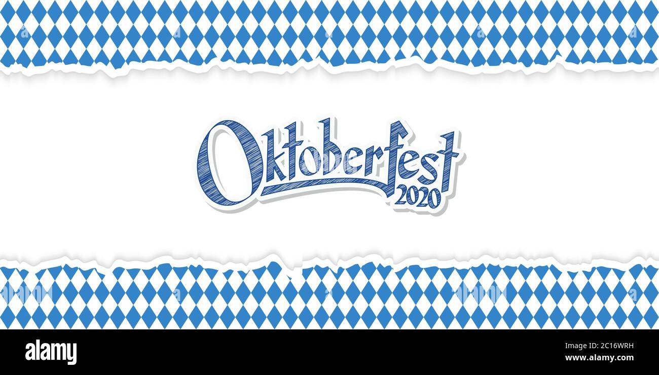 Oktoberfest 2020 background with ripped paper Stock Vector Image & Art ...