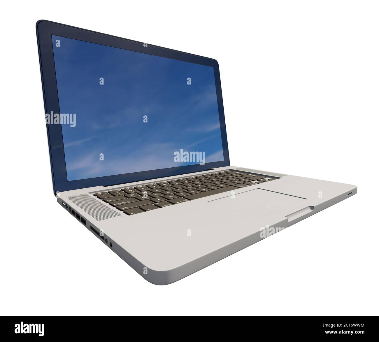 Laptop with Blank Screen Stock Photo - Alamy