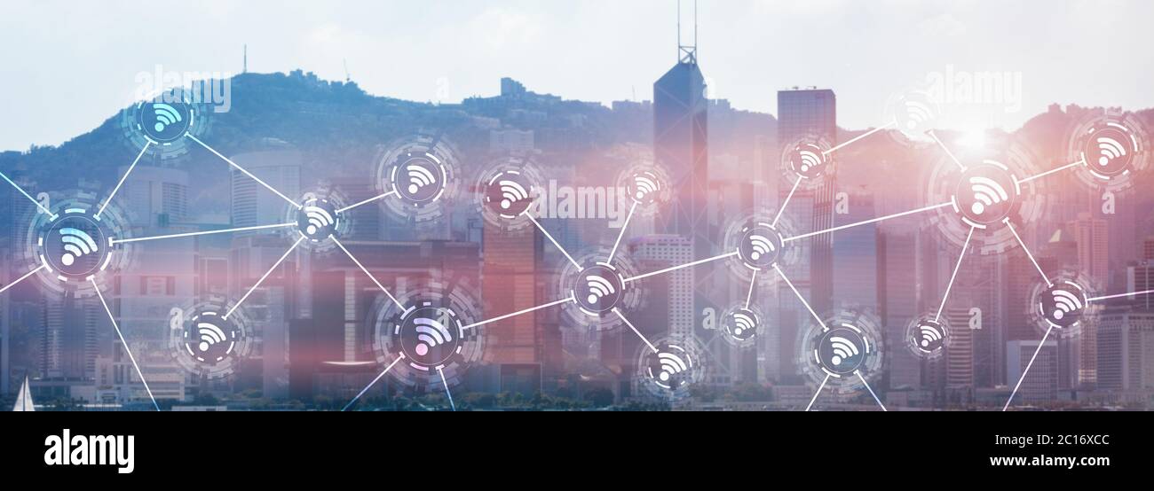 Wifi city communication technology fast internet connection 5g wireless ...