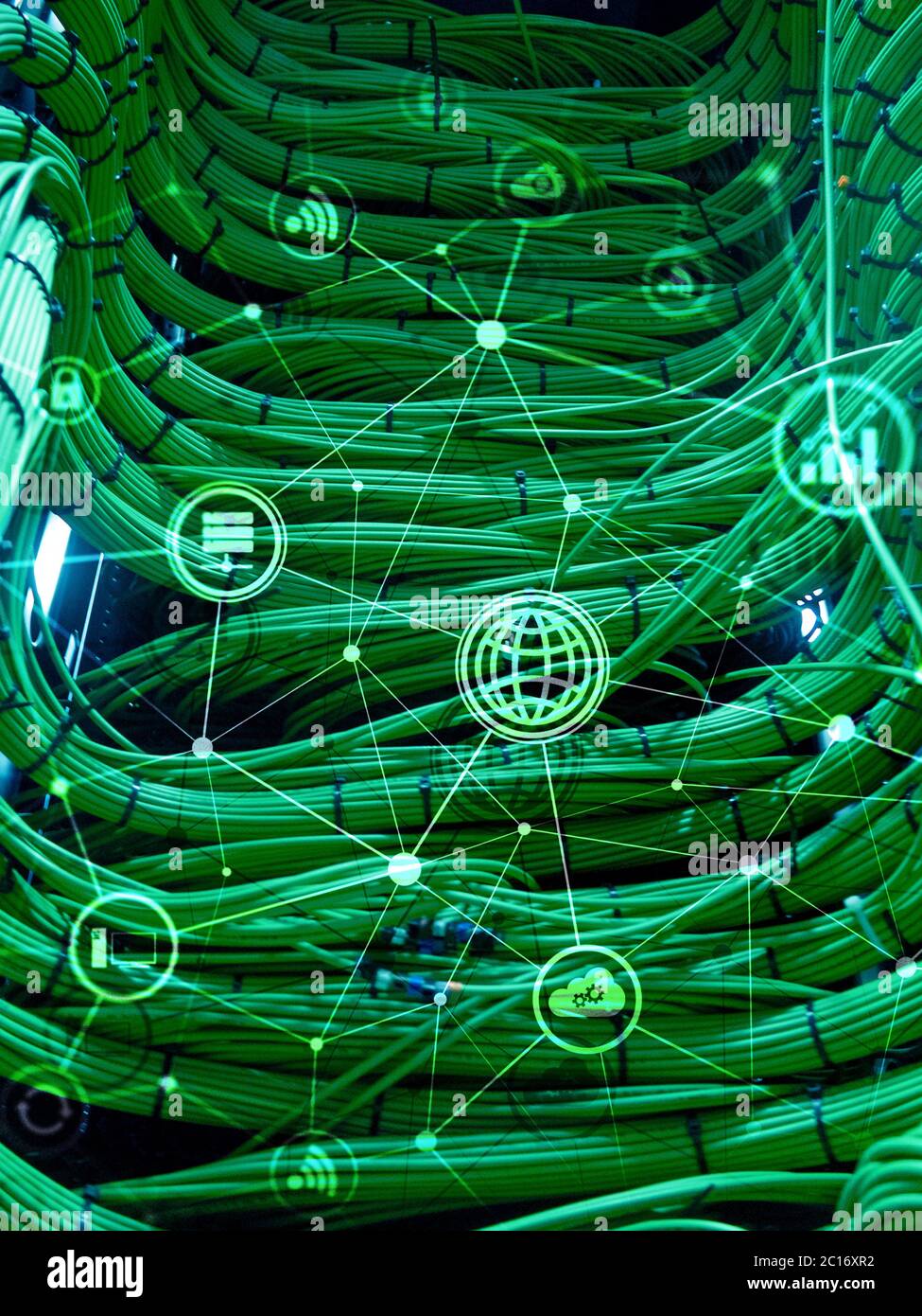 Computing concept. Technology infrastructure cloud computing and communication on data center ...