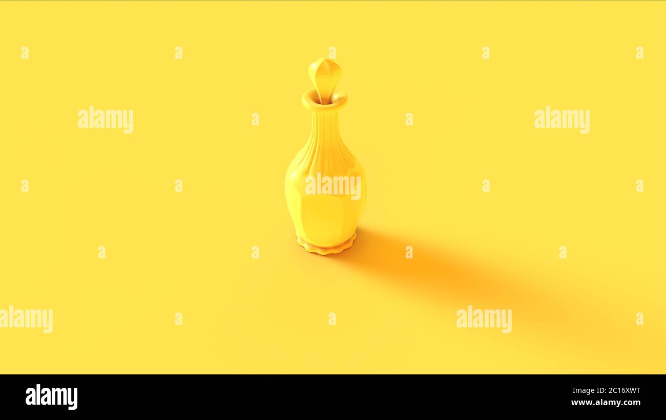 Yellow Alcoholic Drink in a Glass Decanter Bottle with a Glass Stop 3d ...