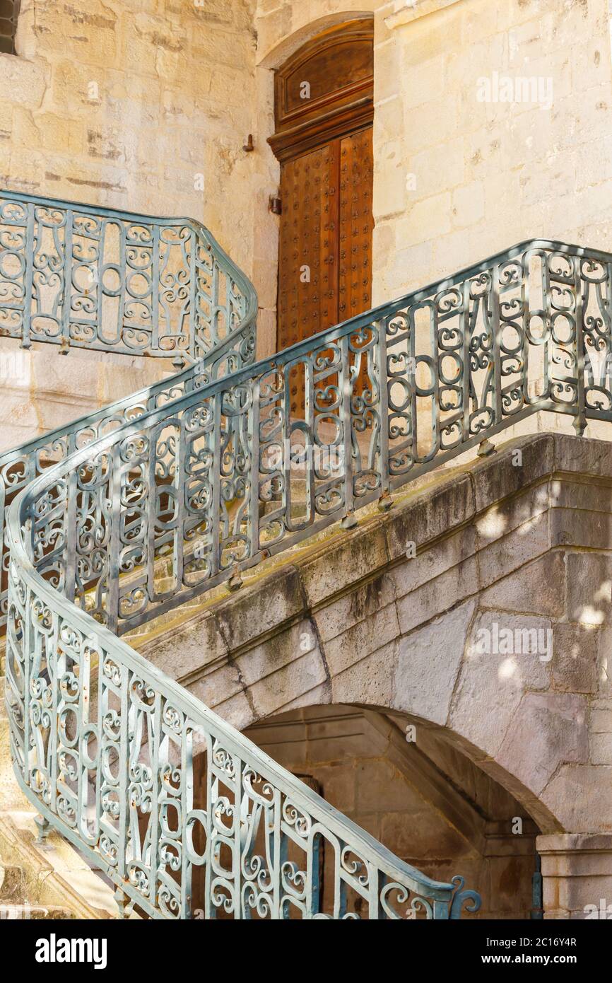 Wrought iron spiral staircase hi-res stock photography and images - Alamy