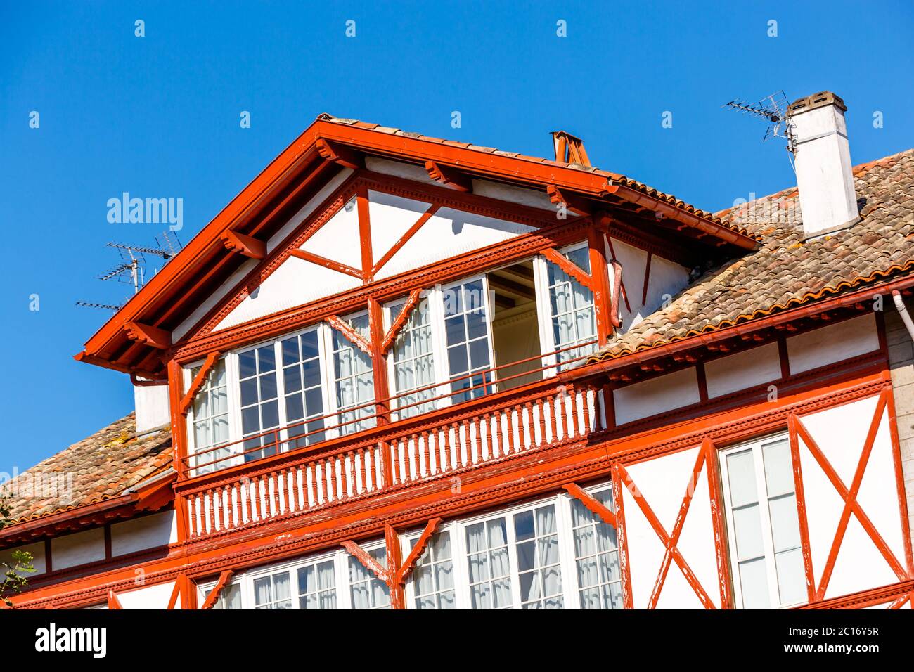 Typical Basque house in Basque Country, France Stock Photo - Alamy