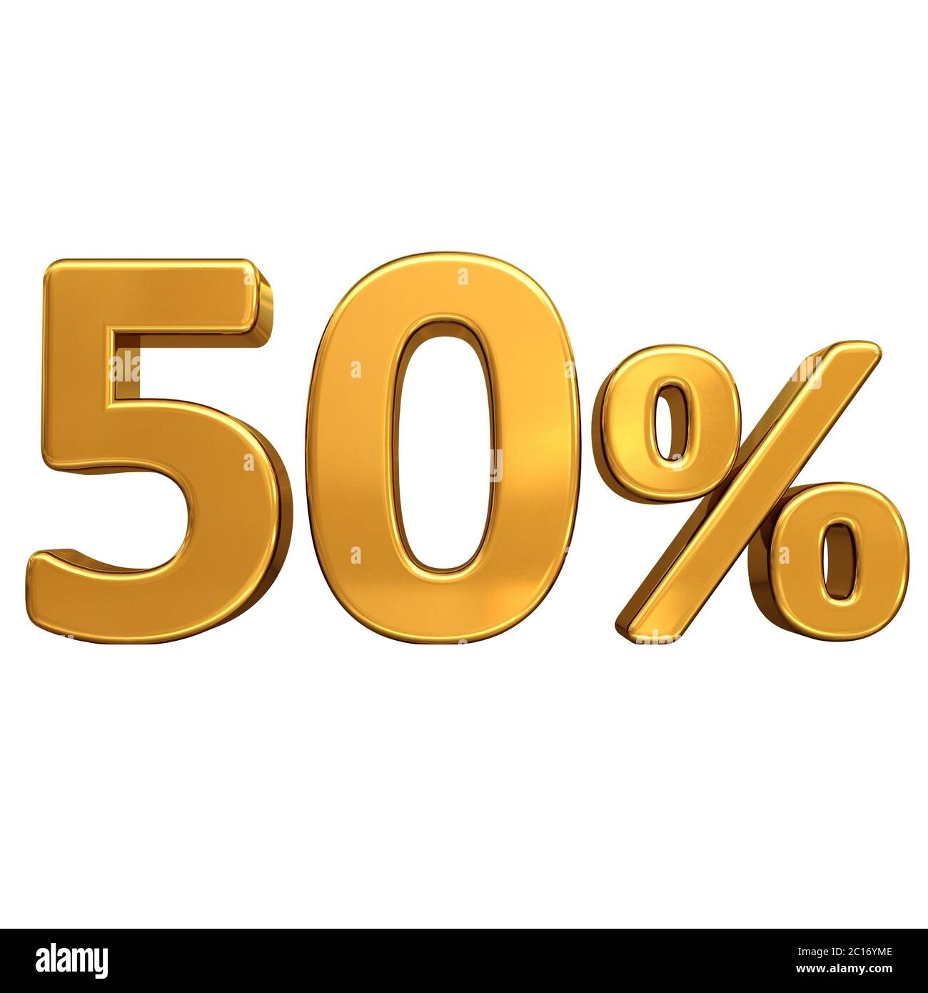 Gold 50%, Fifty Percent Discount Sign Stock Photo - Alamy
