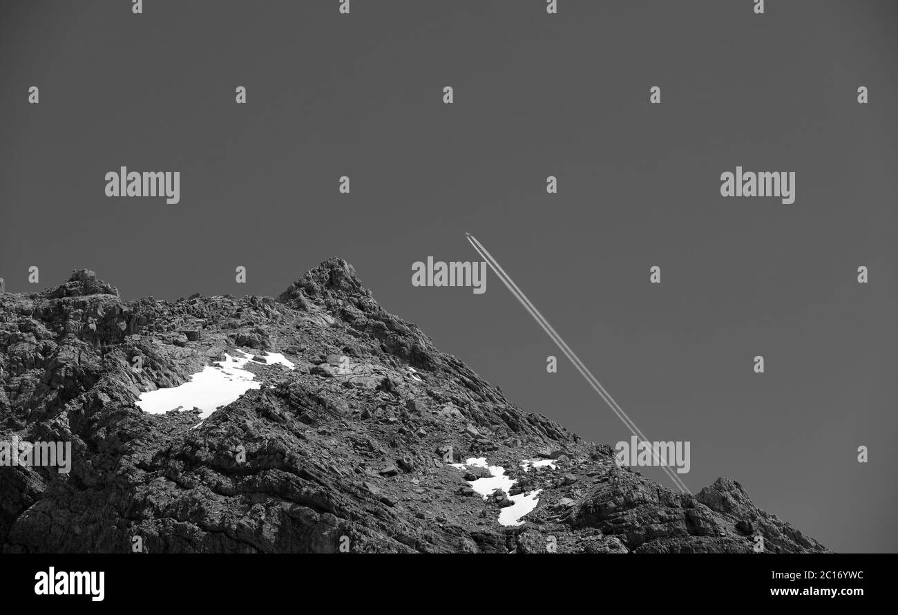 Alps hut view Black and White Stock Photos & Images - Alamy
