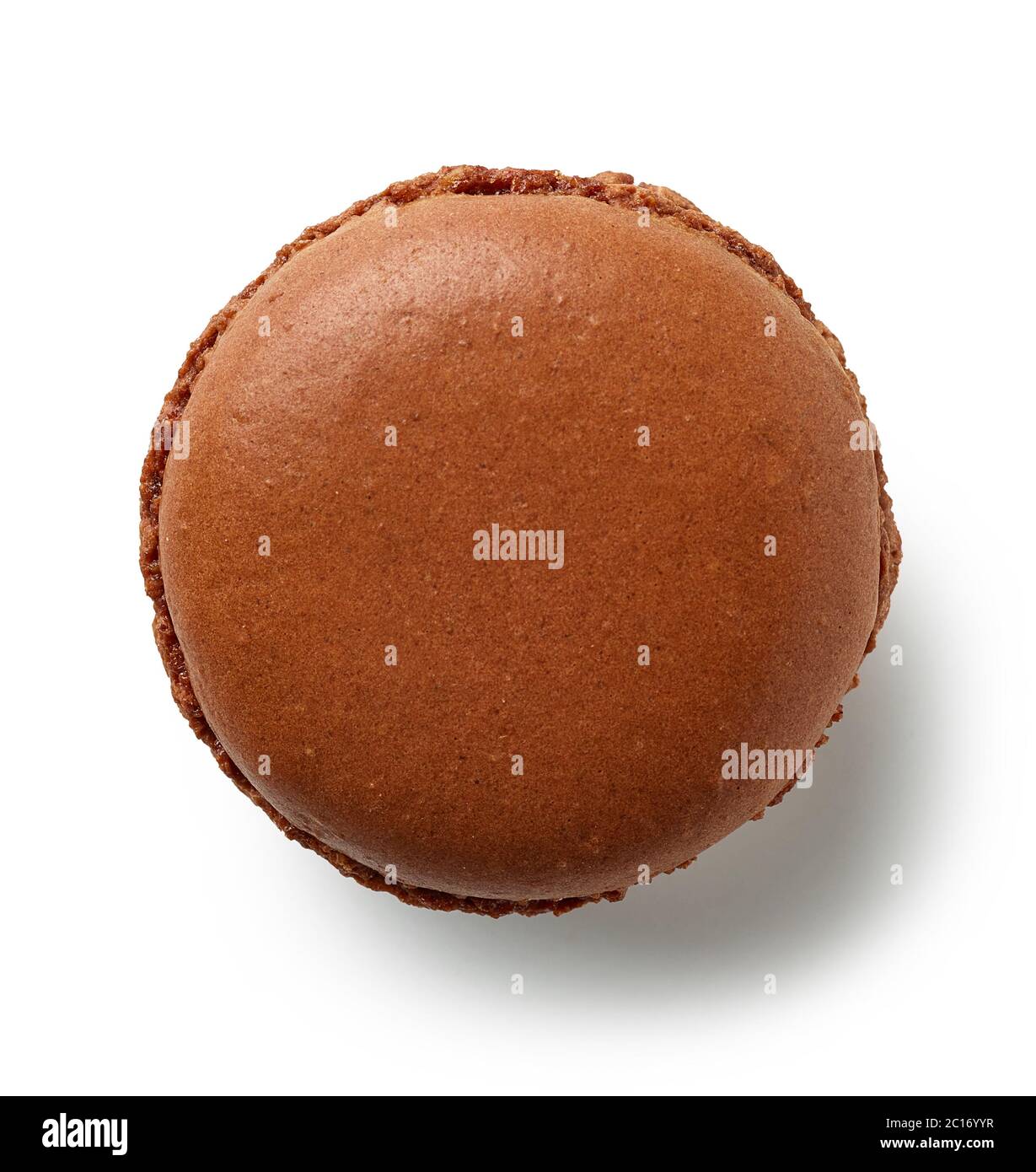 brown chocolate macaroon isolated on white background, top view Stock ...