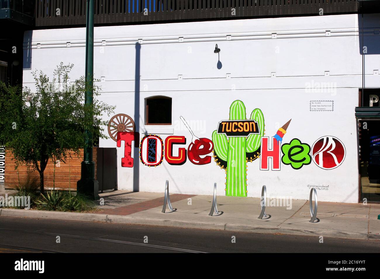 "Tucson Together" mural painted on the side of a building in downtown ...