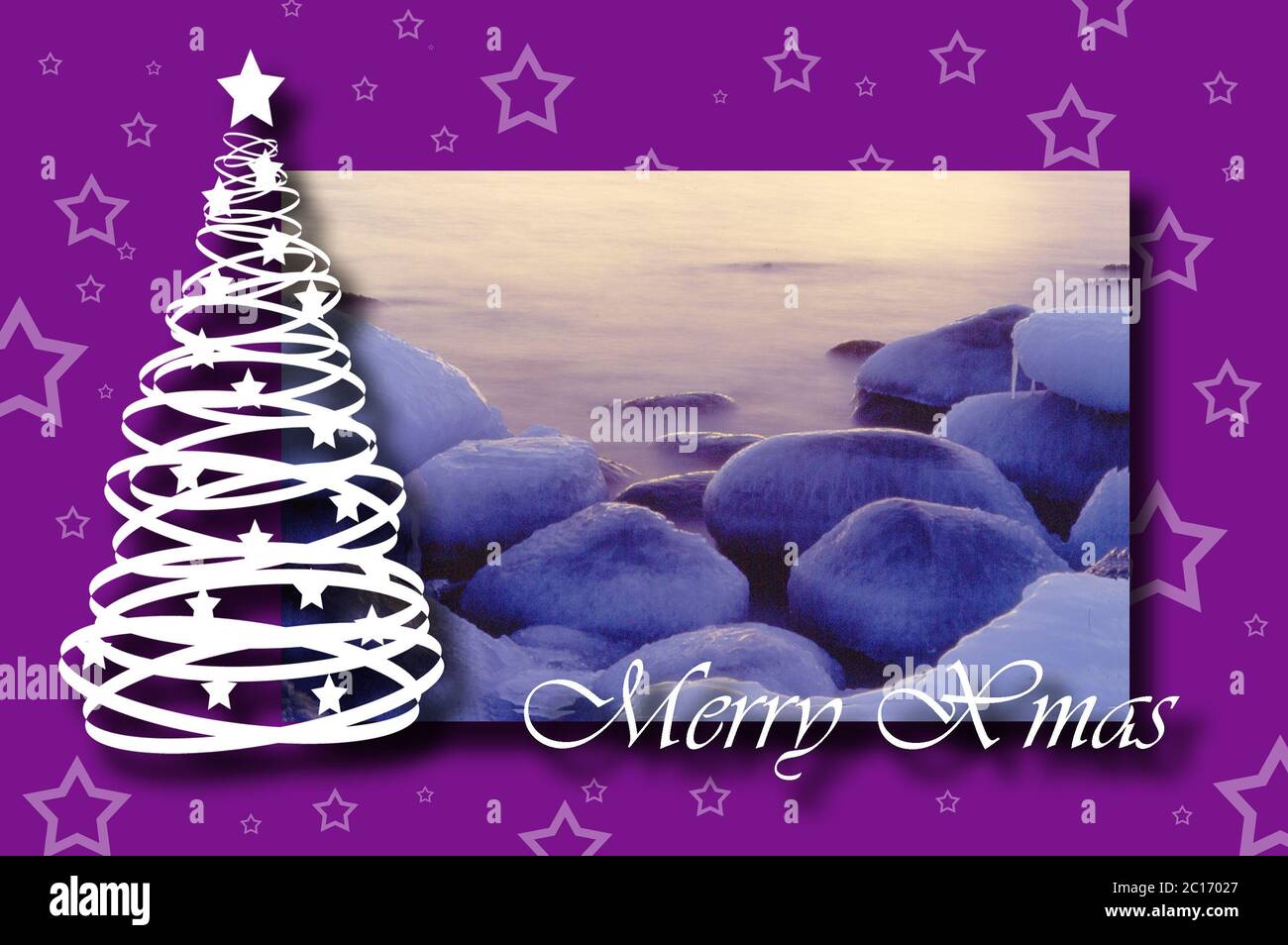 Purple Artistic Christmas Card Stock Photo - Alamy
