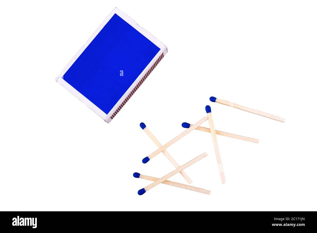 Blue matches isolated on a white background Stock Photo - Alamy