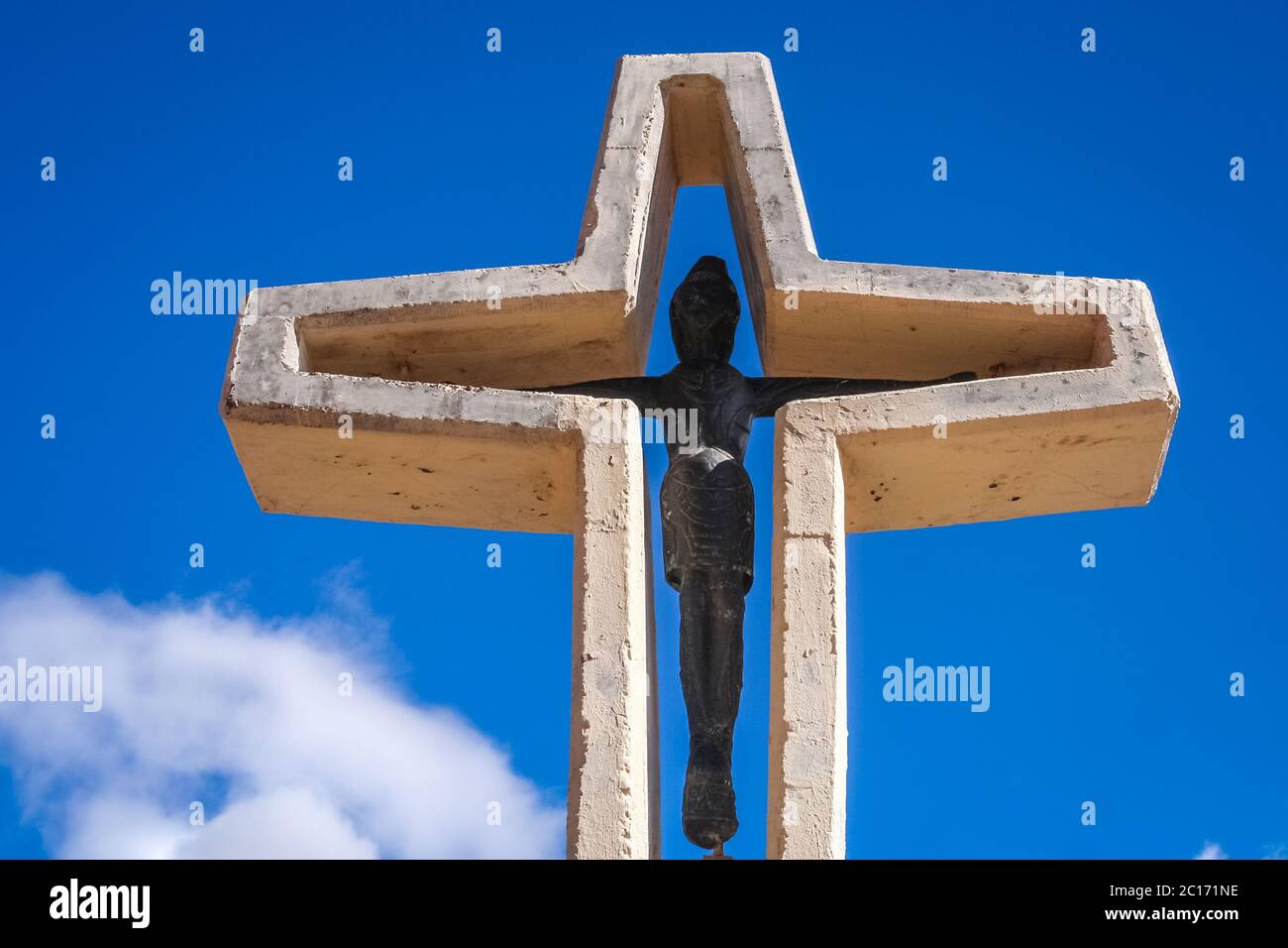 Cross in the argentinian Andes Stock Photo - Alamy