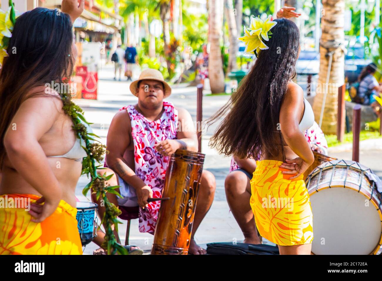 Polynesian People At Traditional Dancing High Resolution Stock ...