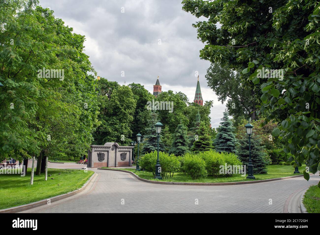 Alexander Park and the Kremlin walls and towers in Moscow Russia. |Fine ...