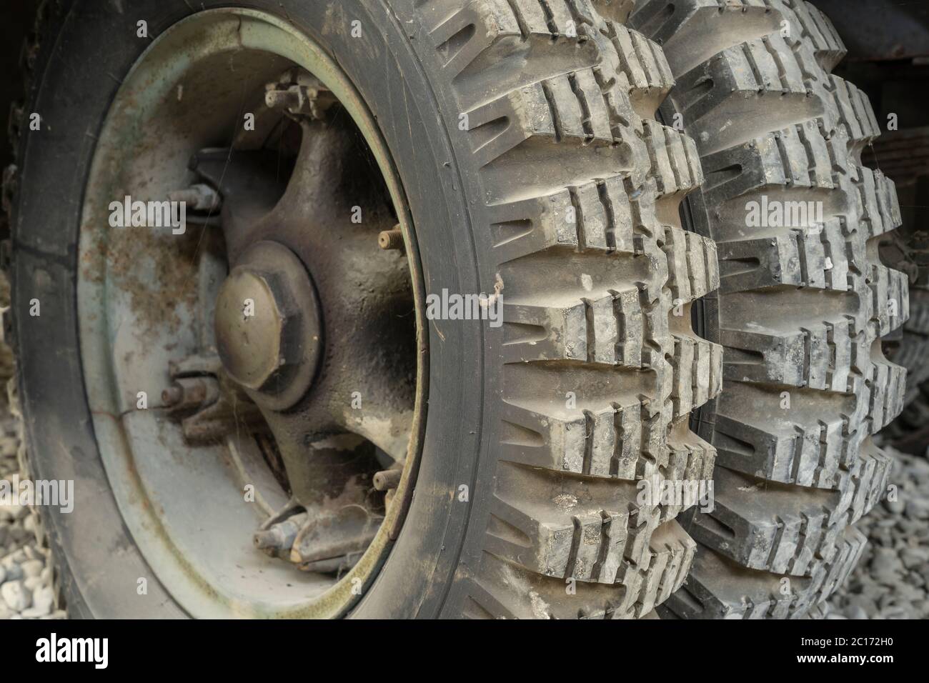wheel of a historic army truck Stock Photo - Alamy