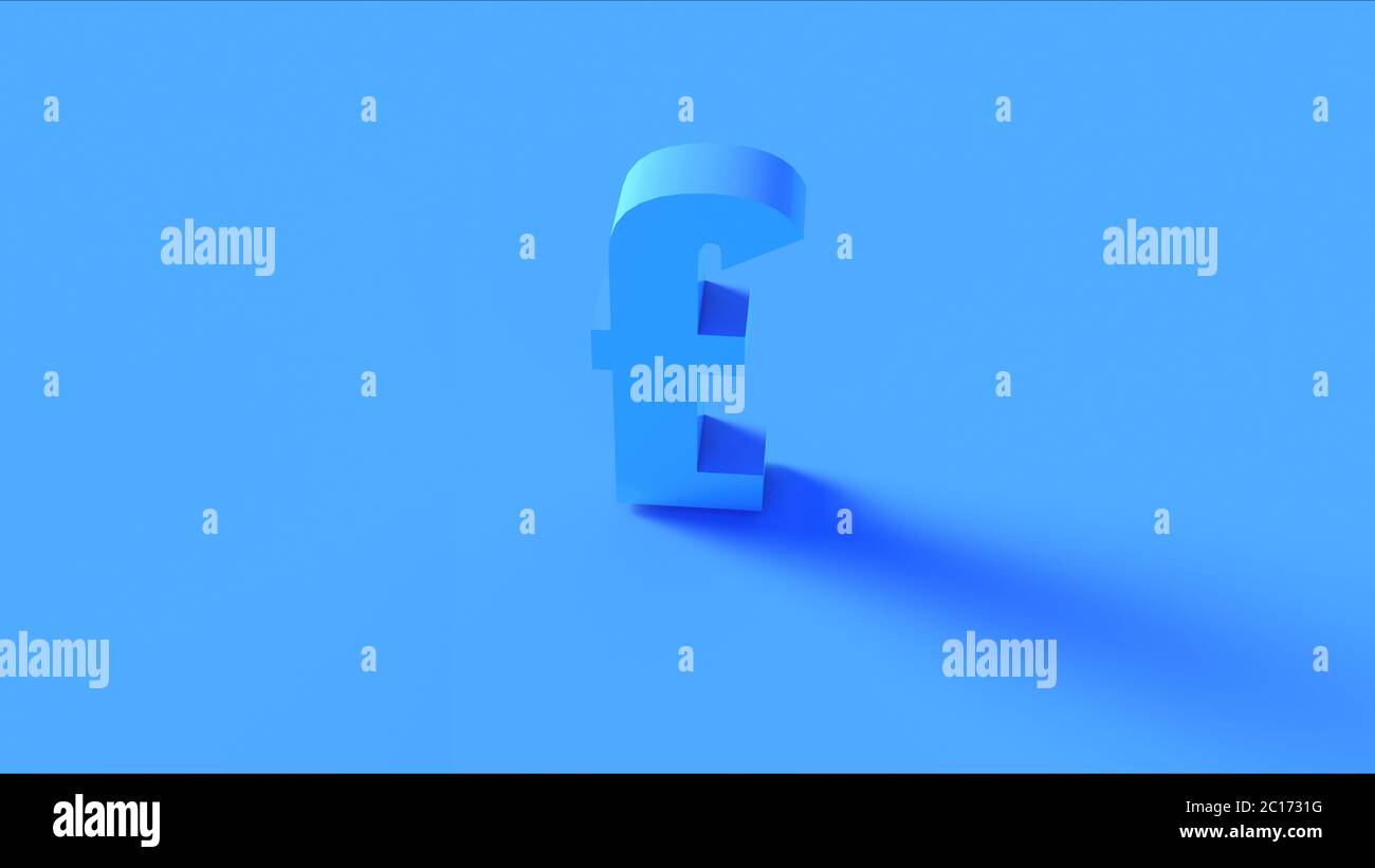 Bright Blue Pound Sign 3d illustration 3d render Stock Photo - Alamy