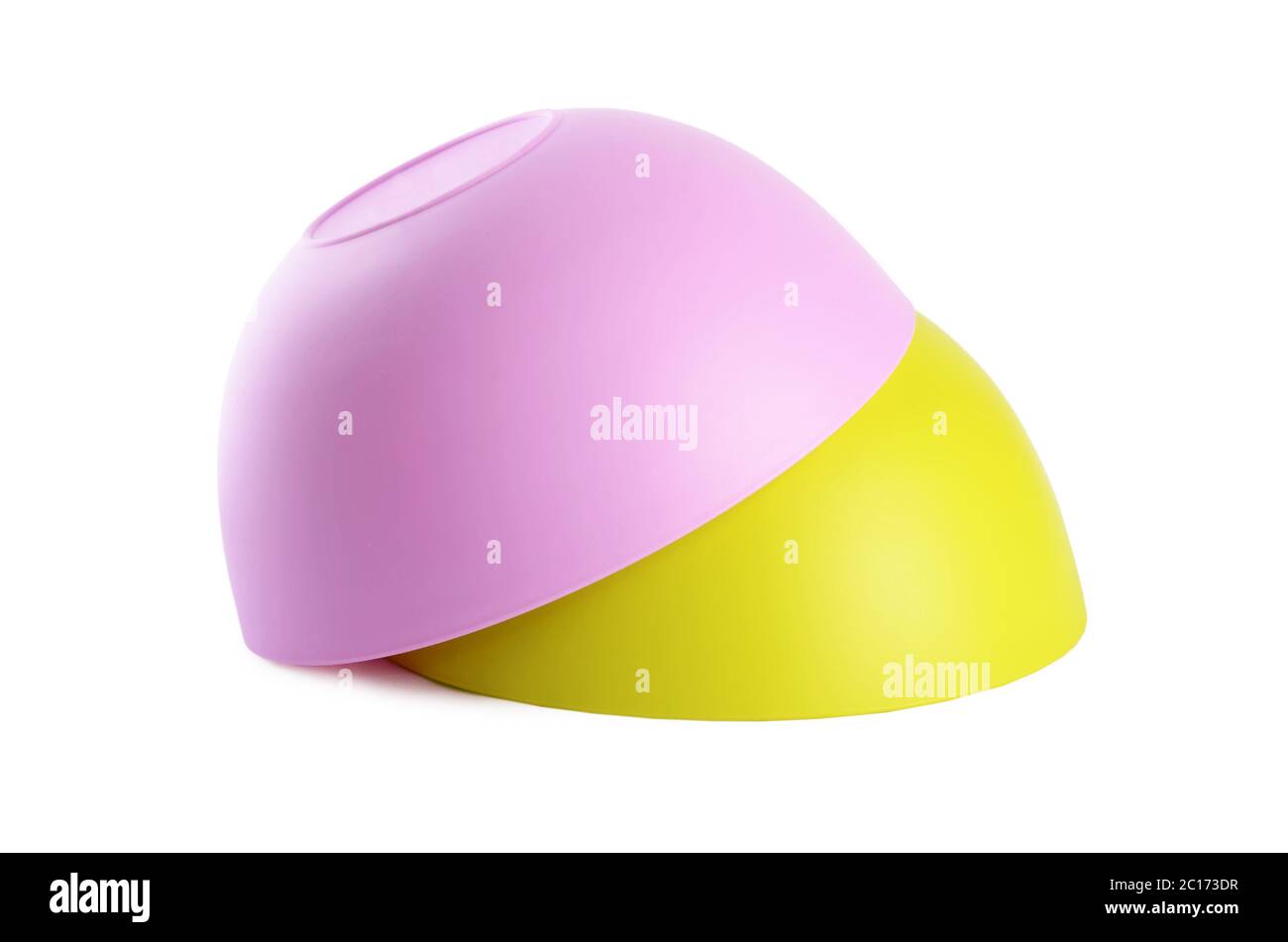 Plastic colorful plates isolated on white Stock Photo - Alamy