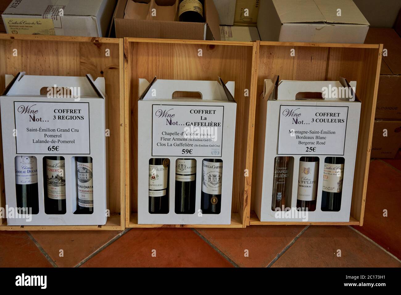 Three different packs containing three red wine bottles from parts of ...