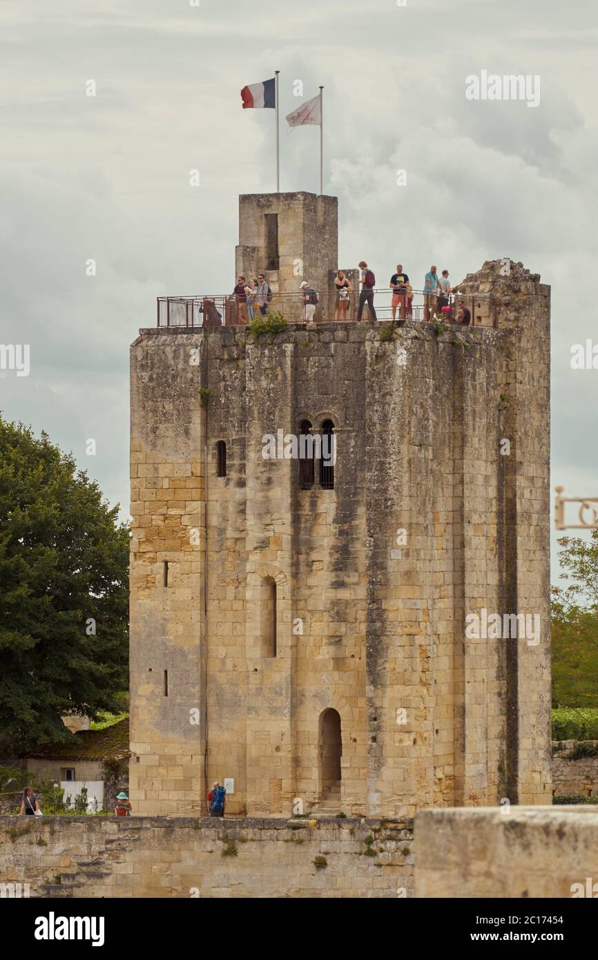 A view of the tower of Chateau du Roy, King's castle in the tiny city ...
